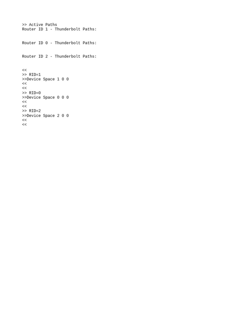 Thunderbolt Router ID Paths Overview | PDF