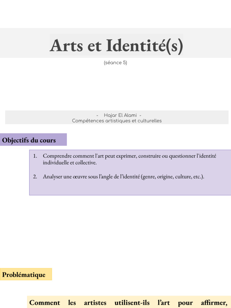 L'art comme miroir de l'identité humaine | PDF | Identité (Science ...