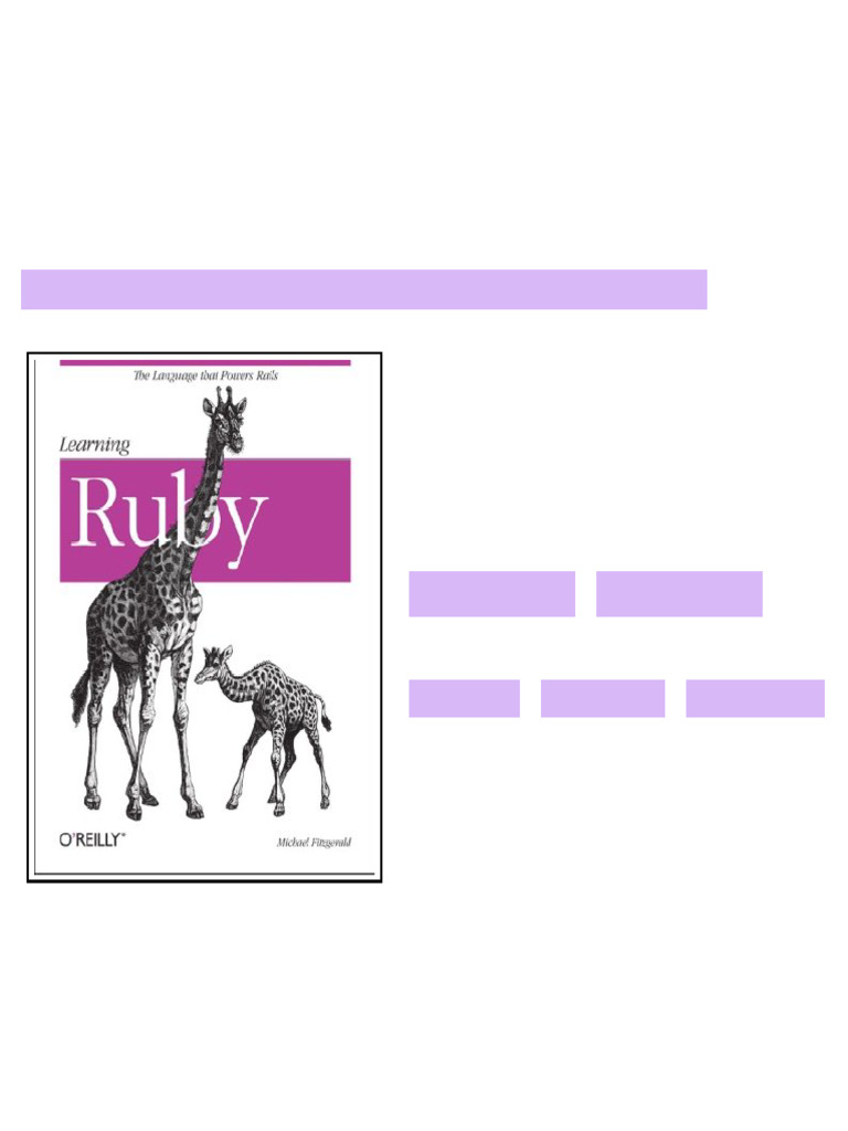 Learning Ruby 1st ed Edition Michael James Fitzgerald - ebook and ...