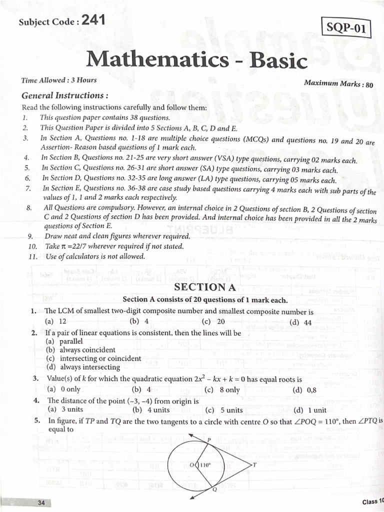 MTG 10 Maths Basic Sample-1 | PDF