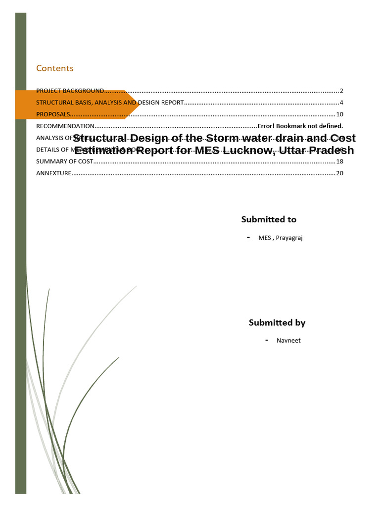 MES LKN Storm Water Main Drainage Design | PDF