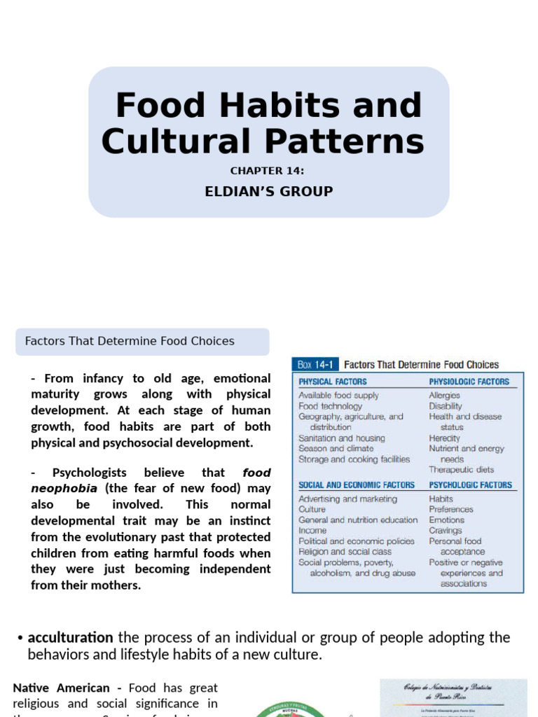 Chapter14 Food Habits and Cultural Patterns | PDF | Cajun Cuisine ...
