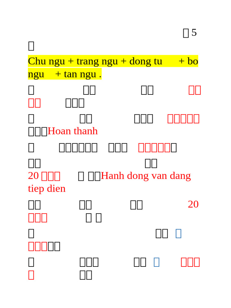 5 Chu Ngu + Trang Ngu + Dong Tu + Bo Ngu + Tan Ngu | PDF
