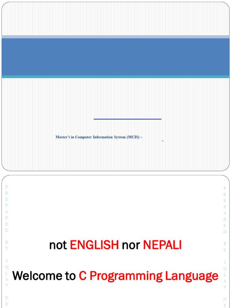 C Programming Updated Slide Contents_1 | PDF | Computer Program | Programming