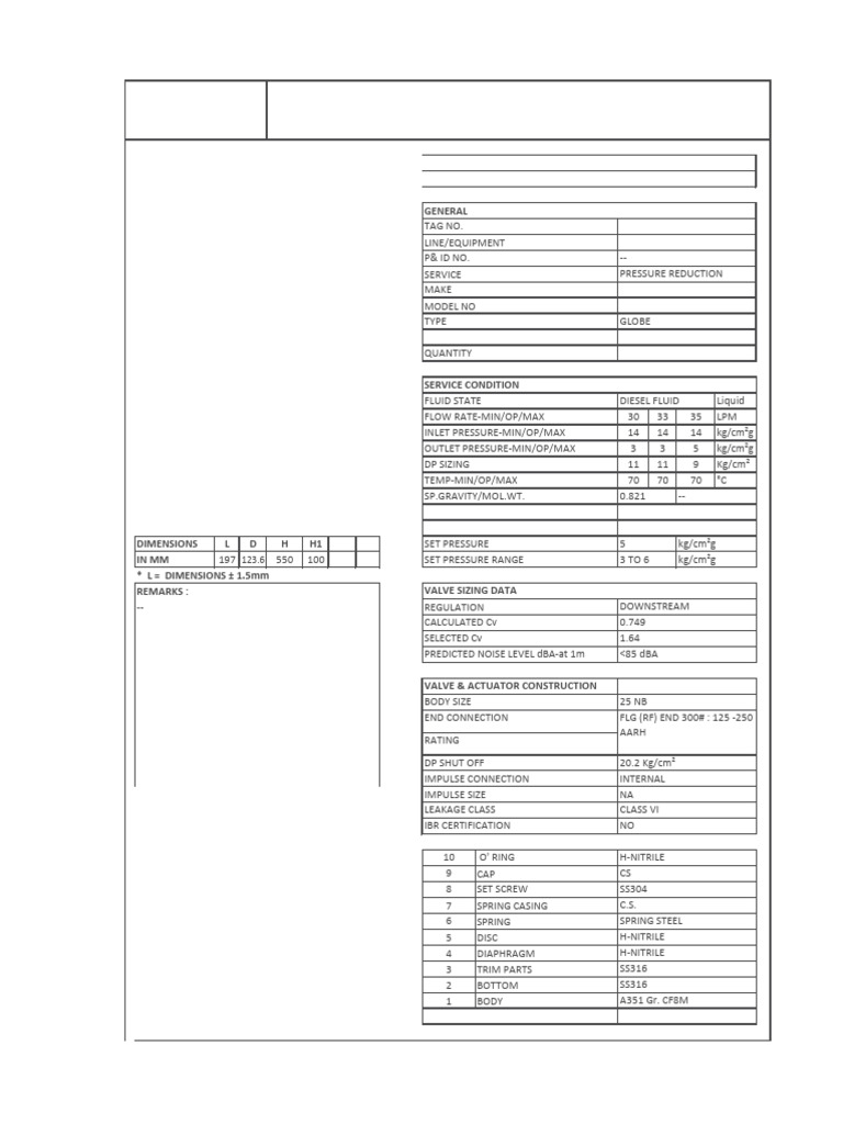 Pressure Regulator Data Sheet | PDF | Pressure | Liquids