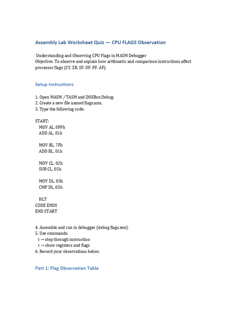 Assembly Flags | PDF