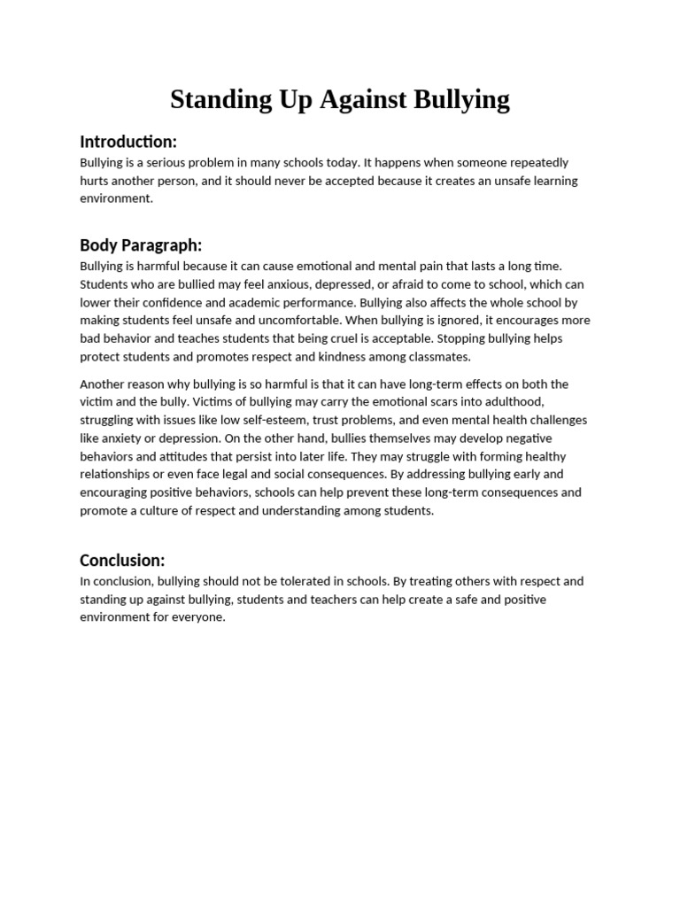 Standing Up Against Bullying | PDF | Bullying | Anxiety