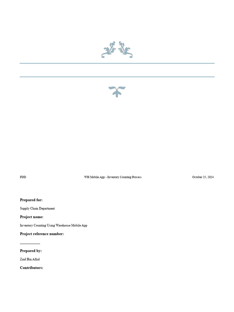 Warehouse Mobile App Inventory FDD | PDF | Accounts Payable | Computing