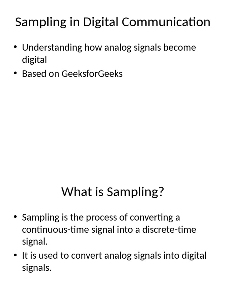 Understanding Sampling in Digital Signals | PDF