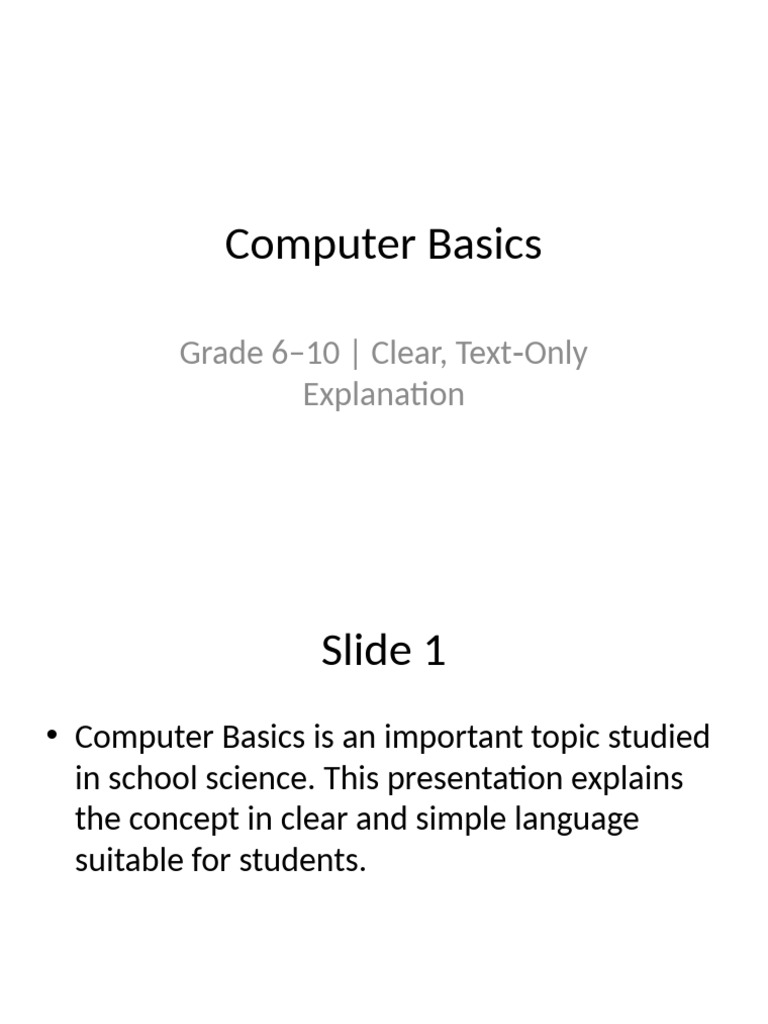 Computer Basics | PDF | Concept | Science