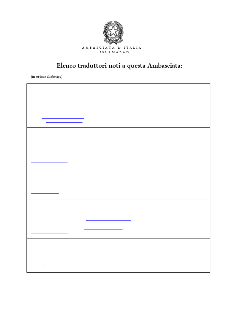 List of Translators in Islamabad | PDF