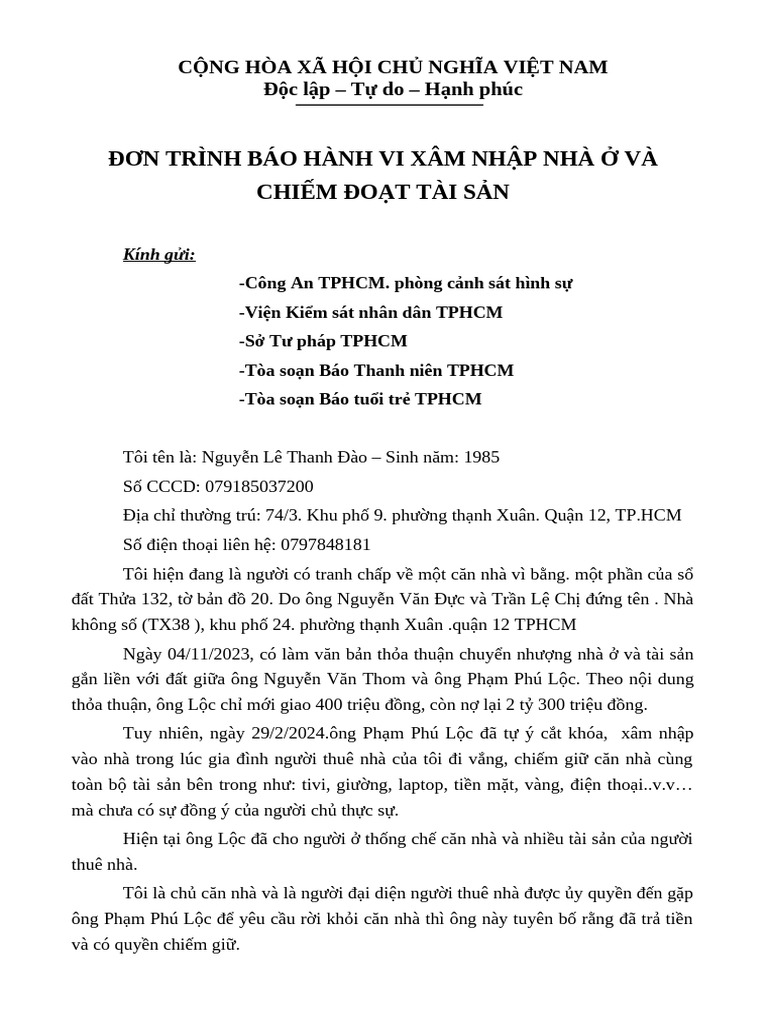 Don Trinh Bao (Nguyen Le Thanh Dao) | PDF