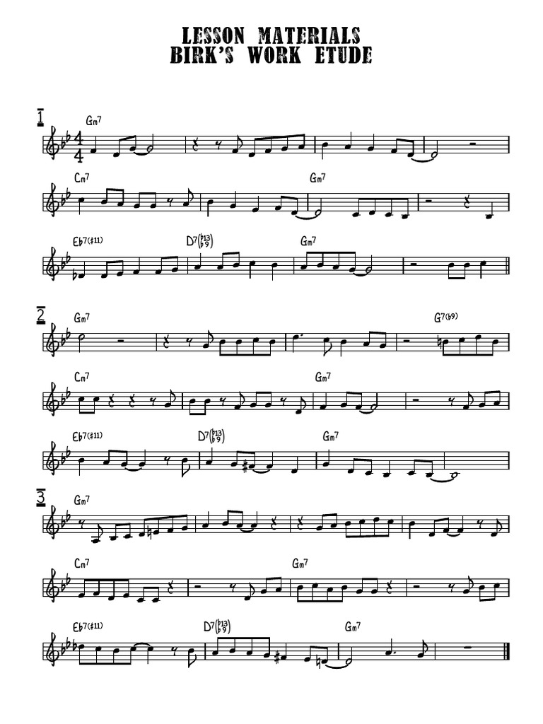 Matériel de leçon : Birk's Work Etude | PDF