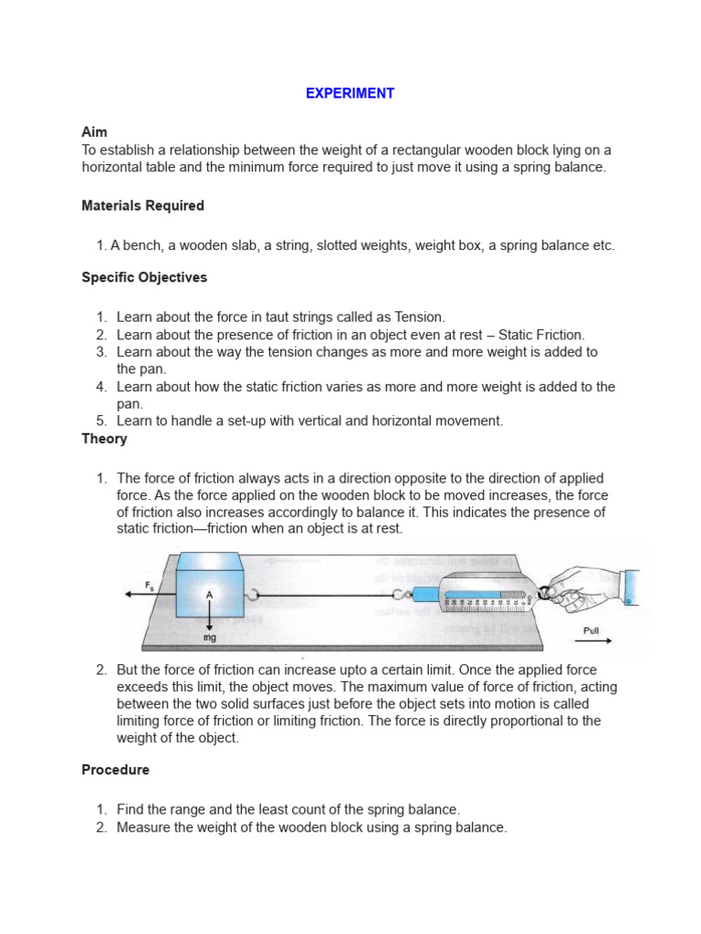 Force and Friction Experiment Analysis | PDF | Force | Friction