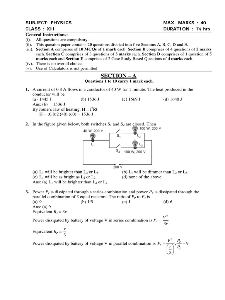 Current Electricity Solution | PDF