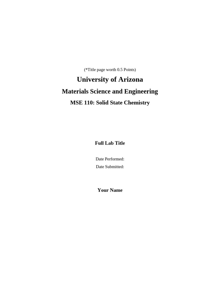 Solid State Chemistry Lab Report Guide | PDF