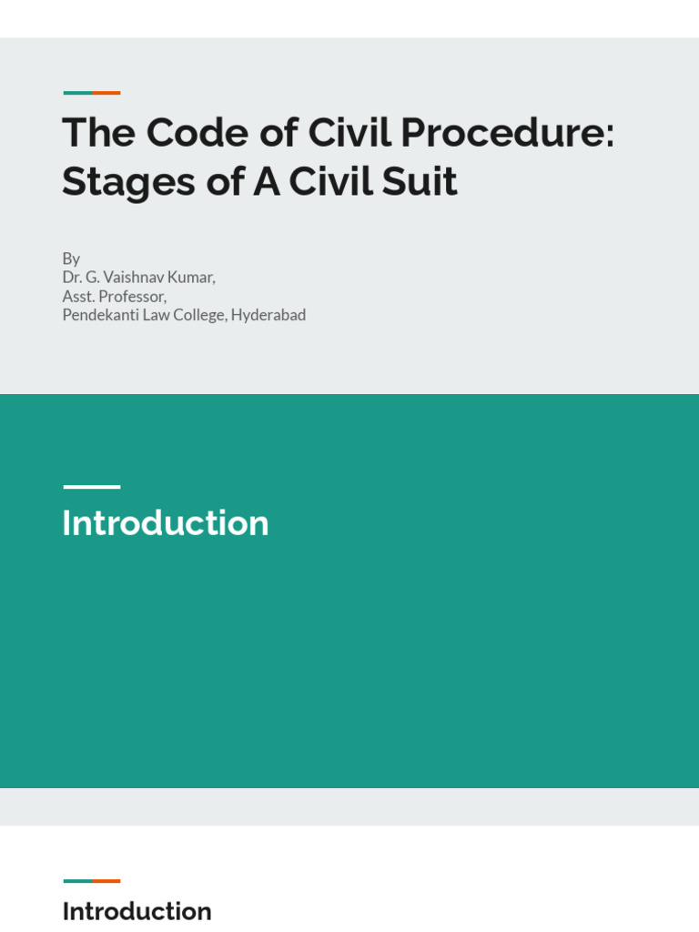 8. the Code of Civil Procedure_Stages of a Civil Suit (1) | PDF | Deposition (Law) | Lawsuit