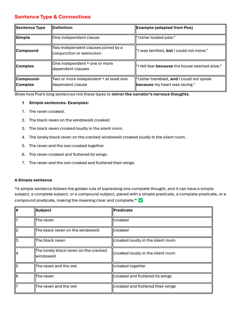 02 Sentence Types & Connectives | PDF | Semantics | Linguistics