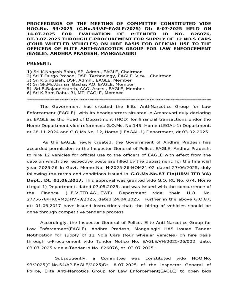Committe Proceedings | PDF