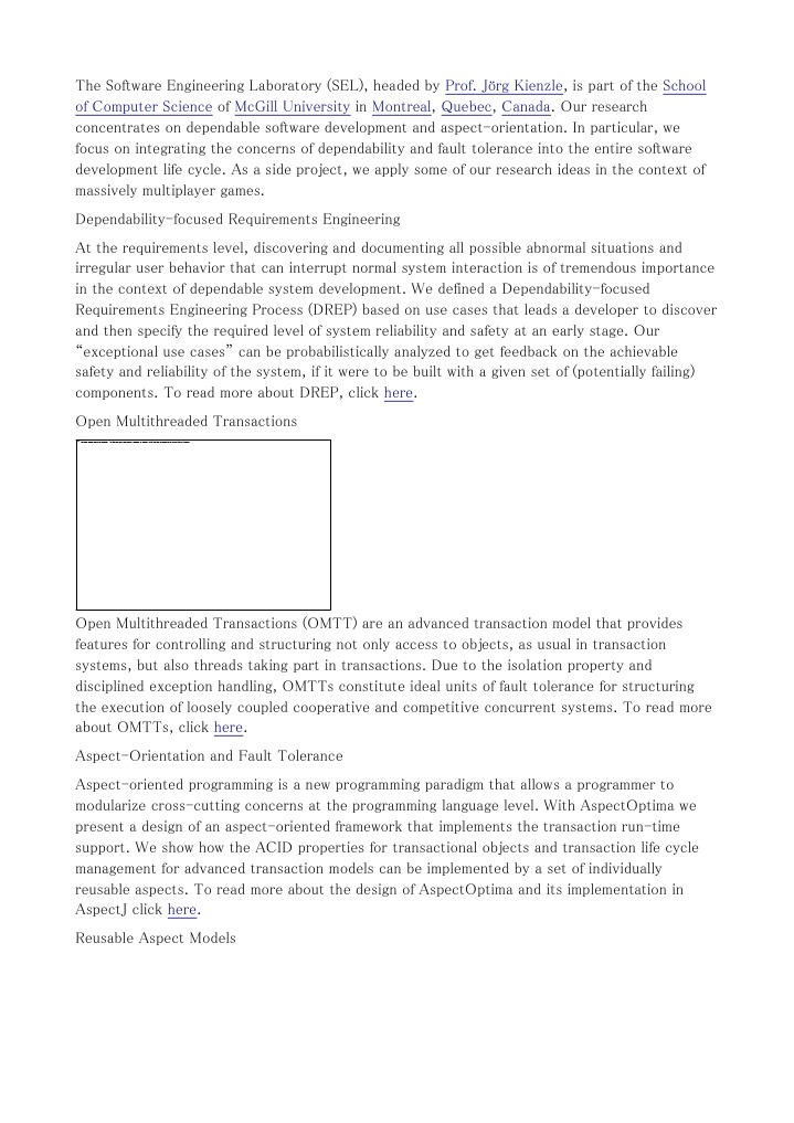 Prof. Jörg Kienzle School of Computer Science Mcgill University ...