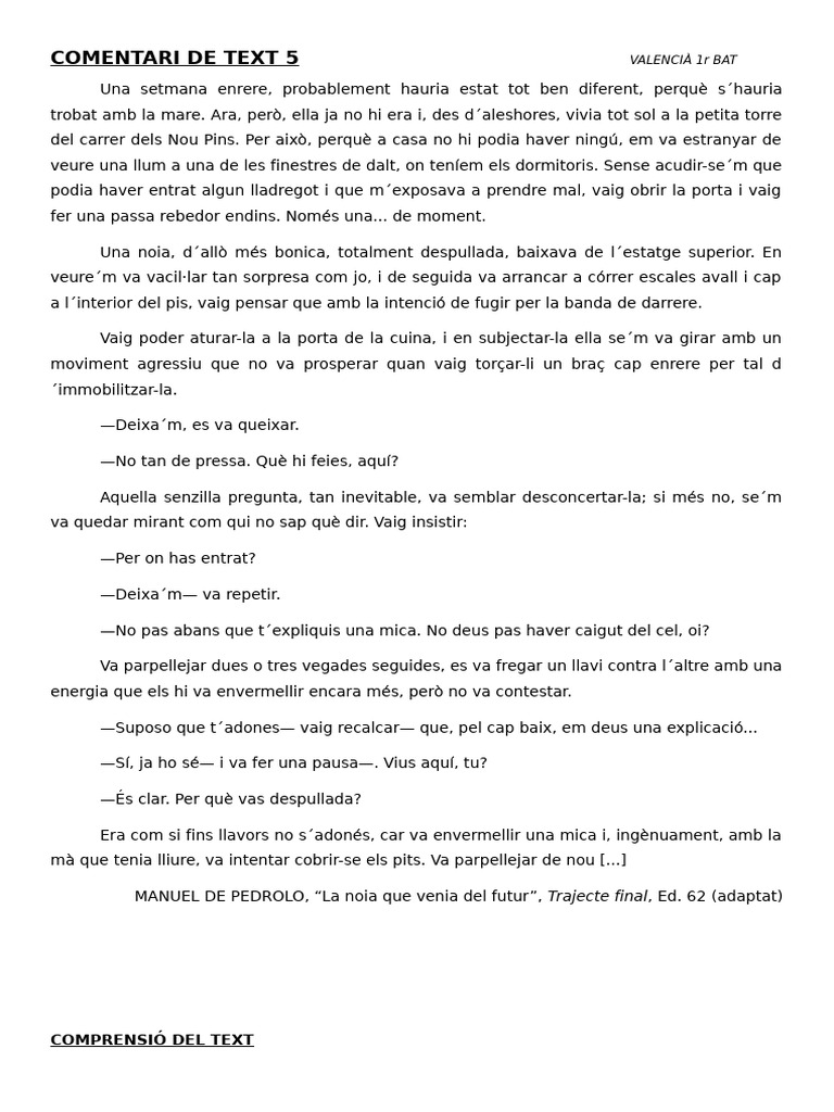 Ctext 6 - La Noia Que Venia Del Futur | PDF