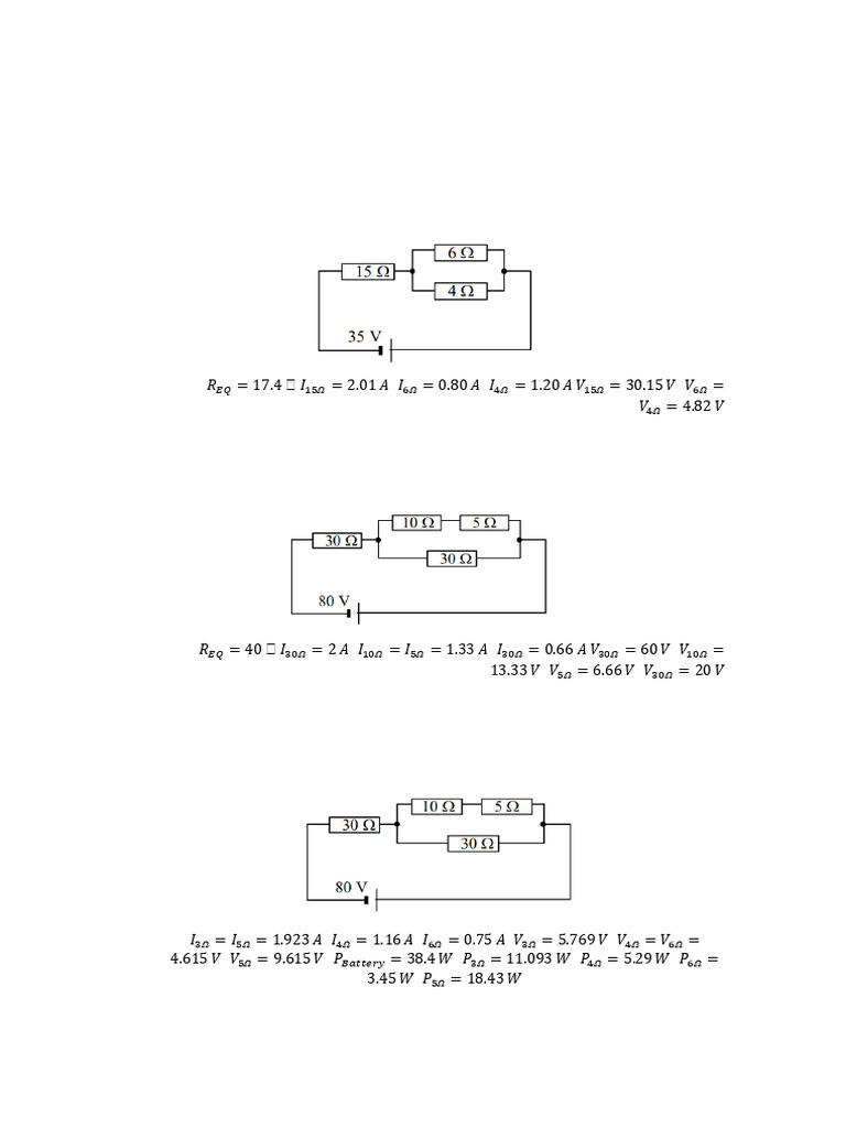 Mixed Circuits Exercises | PDF