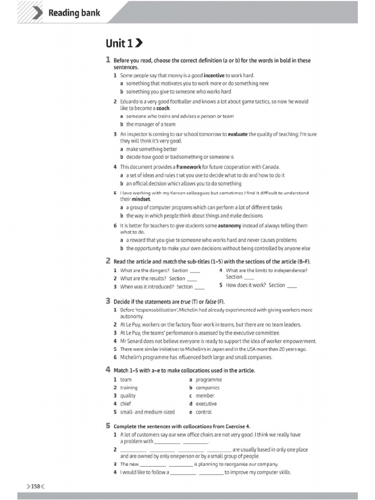 Business Partner b1+ - Reading Review | PDF
