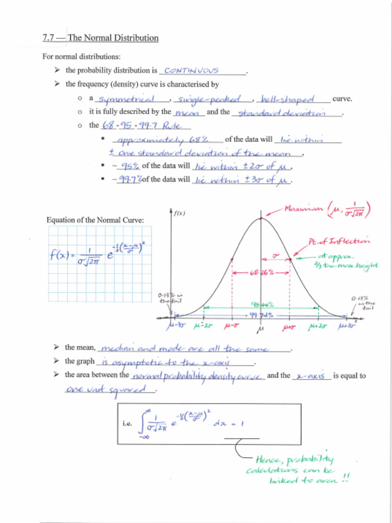 7.7 The Normal Distribution | PDF