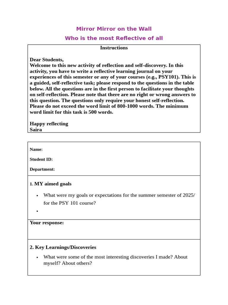 Final Assignment-Reflection Paper | PDF