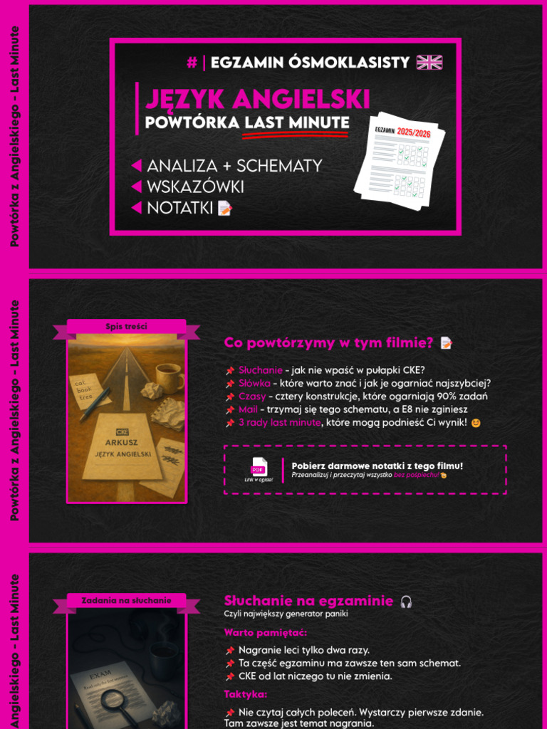 Angielski - Last Minute - Notatki | PDF