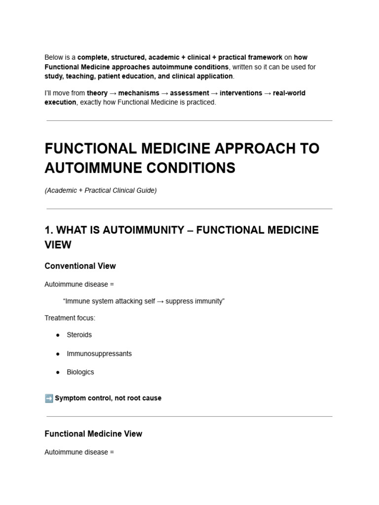 Functional Medicine Approach To Autoimmune Conditions | PDF ...