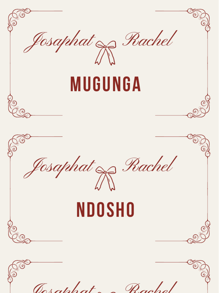 Cream Beige Red Elegant Classy Wedding Name Table Tag | PDF