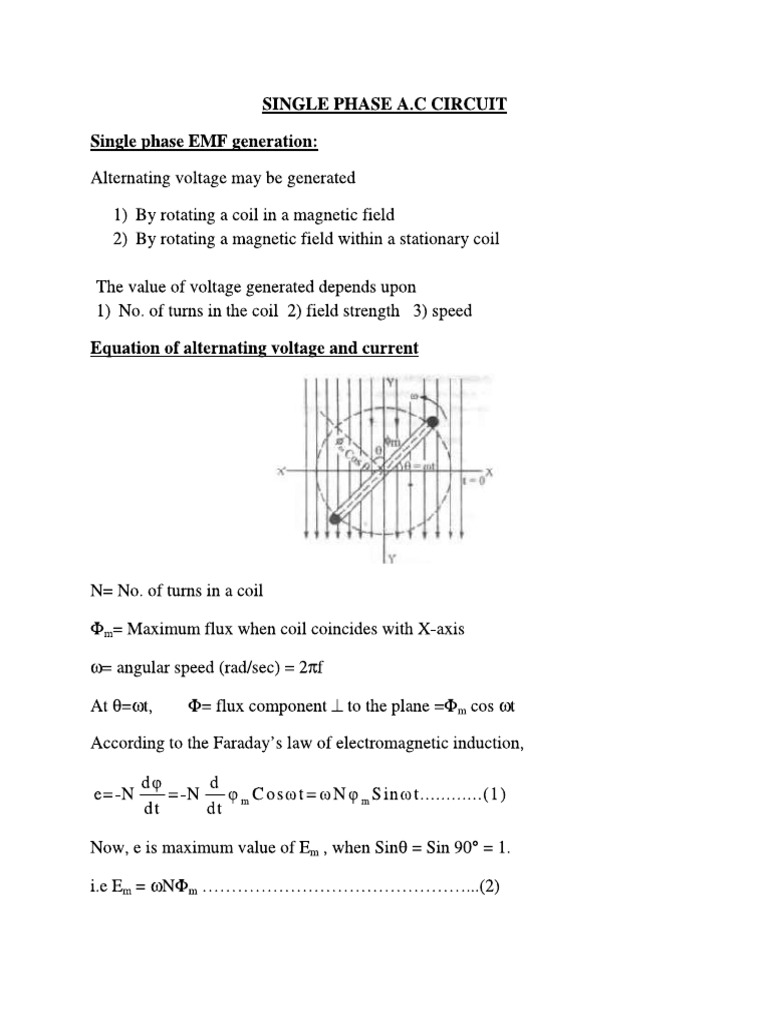 Single and Three Phase Ac Circuits | PDF