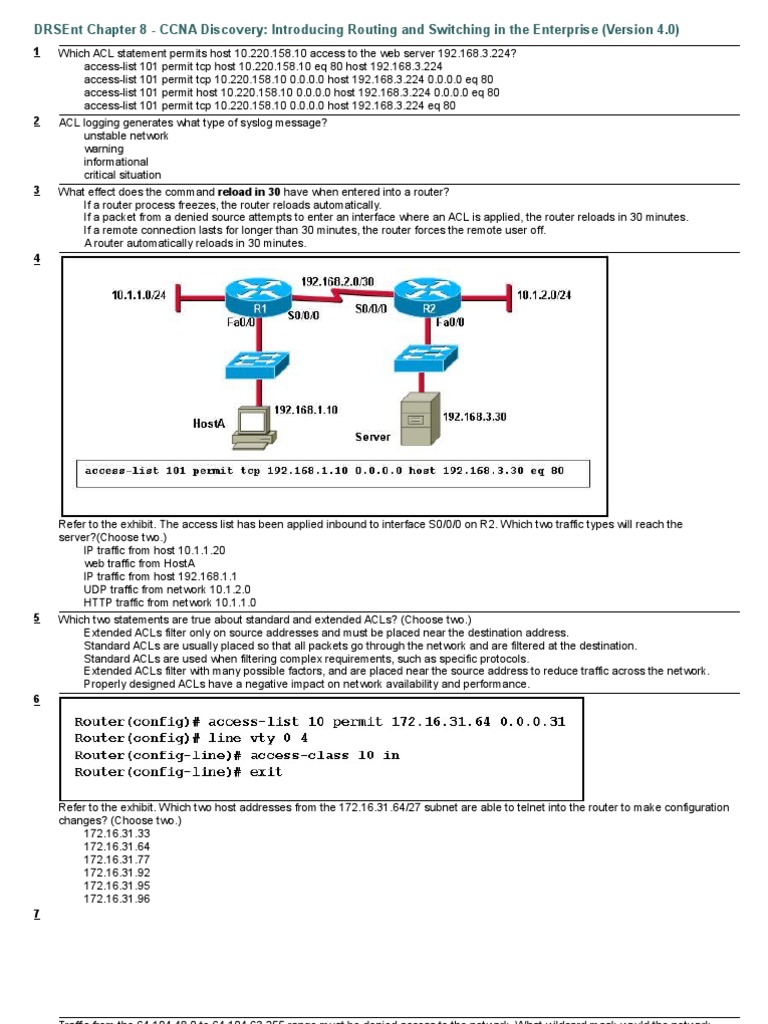 CCNA Discovery 3 CH 8 100 Answer | PDF