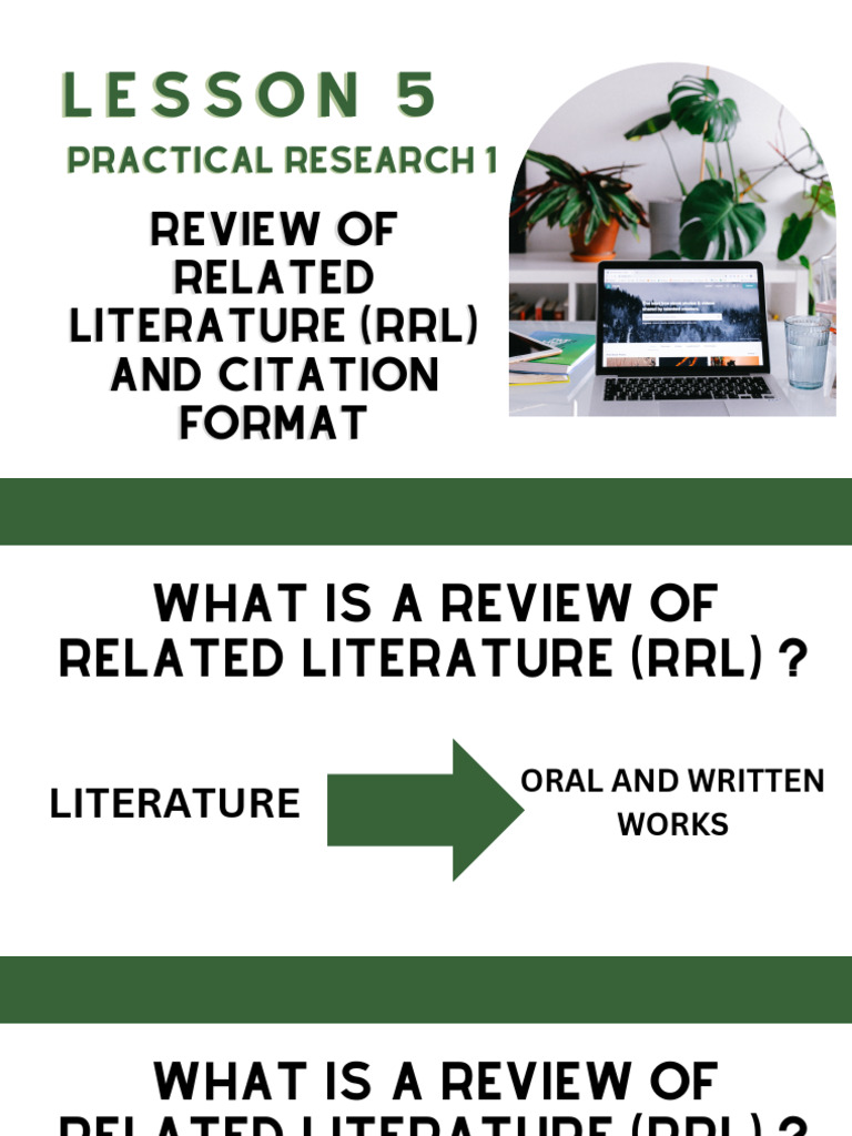 Lesson 5 PR 1 Review of Related Literature RRL and Citation Format ...