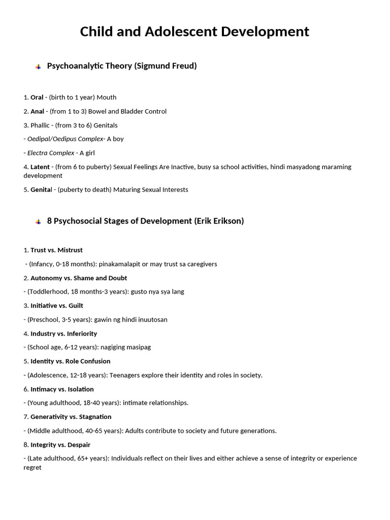 Child and Adolescent Development Theories | PDF | Liberal Arts ...