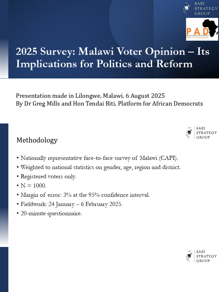 Malawi Voter Opinion Survey 2025 Insights | PDF | Cost Of Living | Malawi