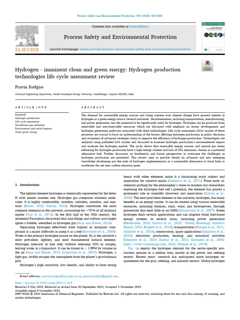 Hydrogen - Imminent Clean and Green Energy Hydrogen Production ...