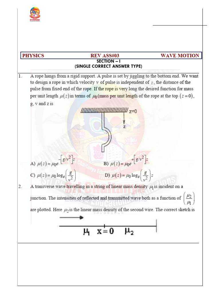 Wave Motion Ass#03 | PDF | Waves | Sound