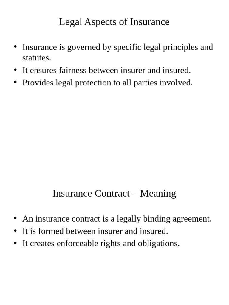 Legal Aspects of Insurance Explained | PDF | Insurance | Subrogation