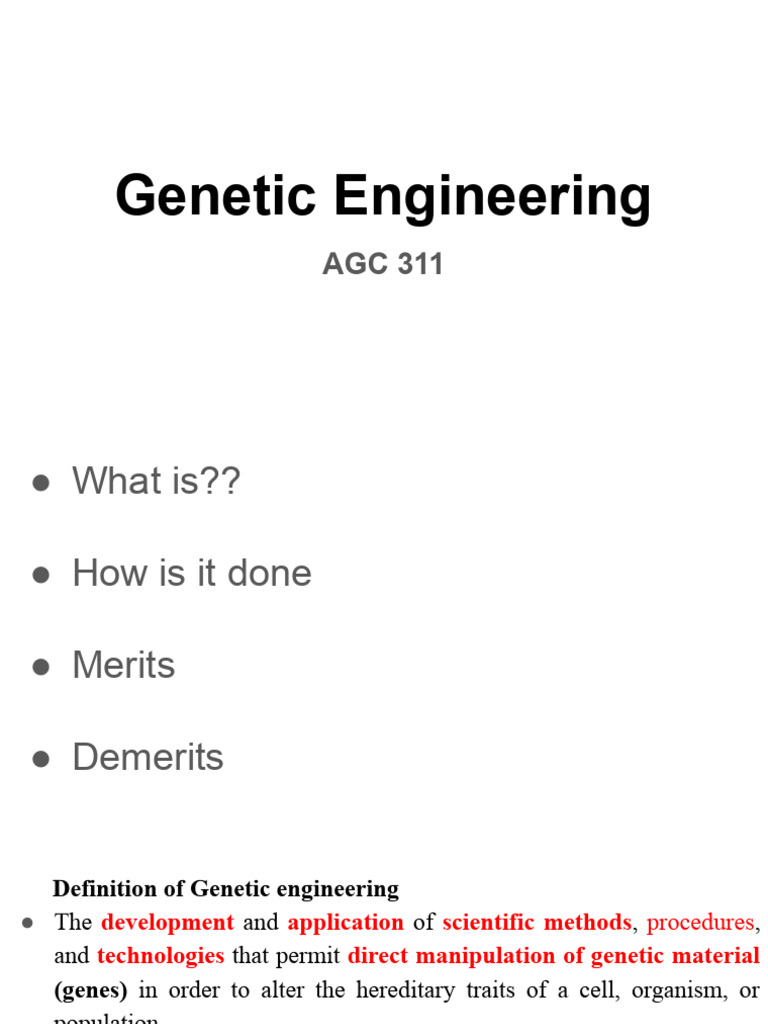 Lecture 12 Genetic Engineering | PDF | Genetic Engineering | Crispr