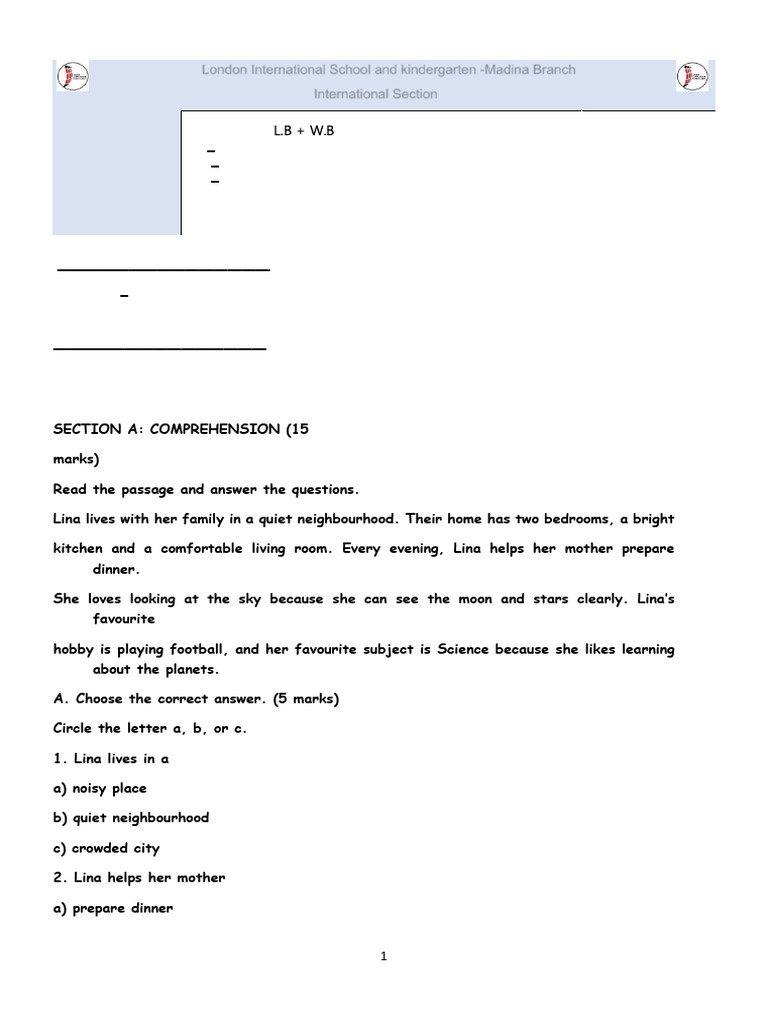 Mock Exam -English 4 | PDF