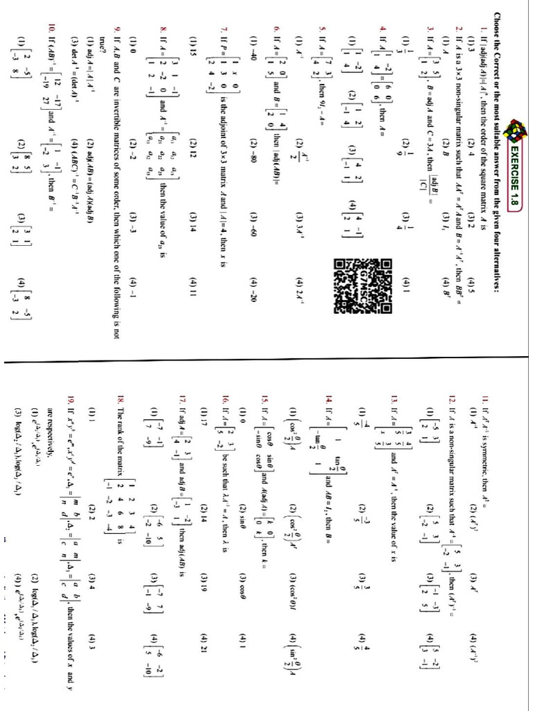 PDFReader_maths One Mark Without Answer | PDF