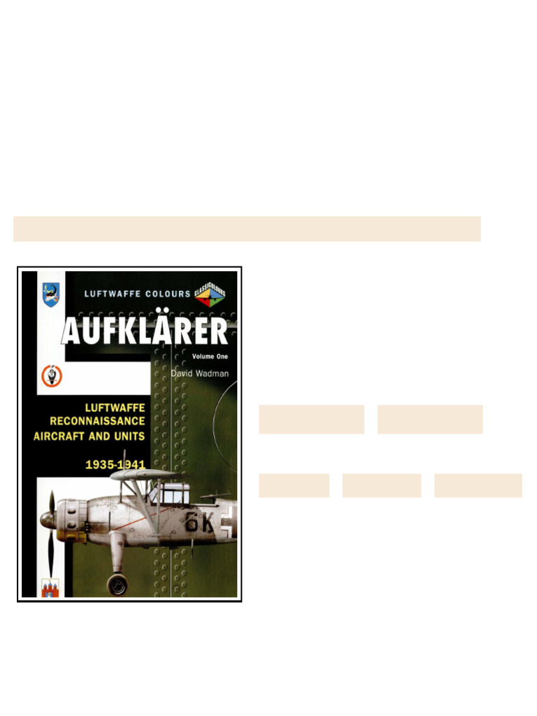 (Ebook) Aufklärer: Luftwaffe Reconnaissance Aircraft And Units 1935 ...
