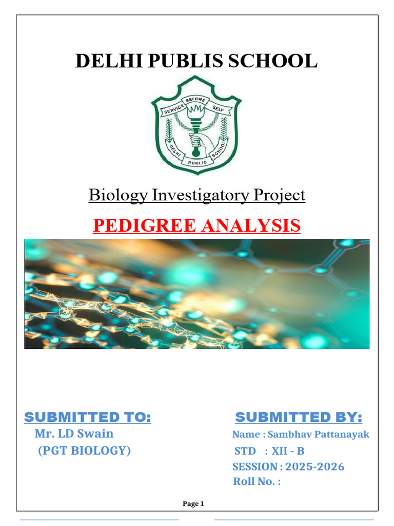 Pedigree Analysis in Genetics Project | PDF | Dominance (Genetics) | Allele