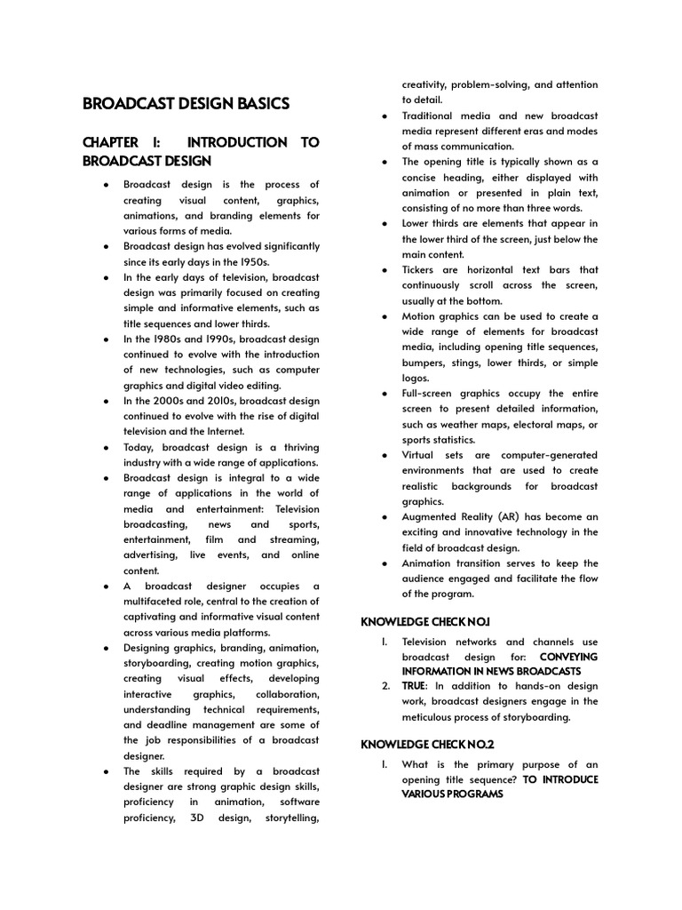 BROADCAST DESIGN BASICS REVIEWER | PDF | Typography | Keyboard Shortcut