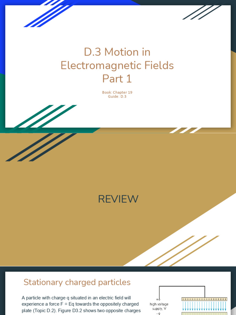 S. D.3 Motion in Electromagnetic Fields Part 1 | PDF | Magnetic Field ...