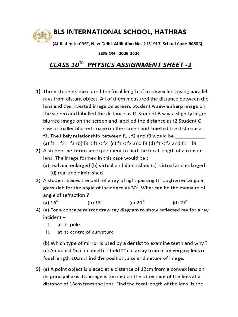 Physics Assignment Sheet 4.1 | PDF | Glass Engineering And Science | Electromagnetic Spectrum