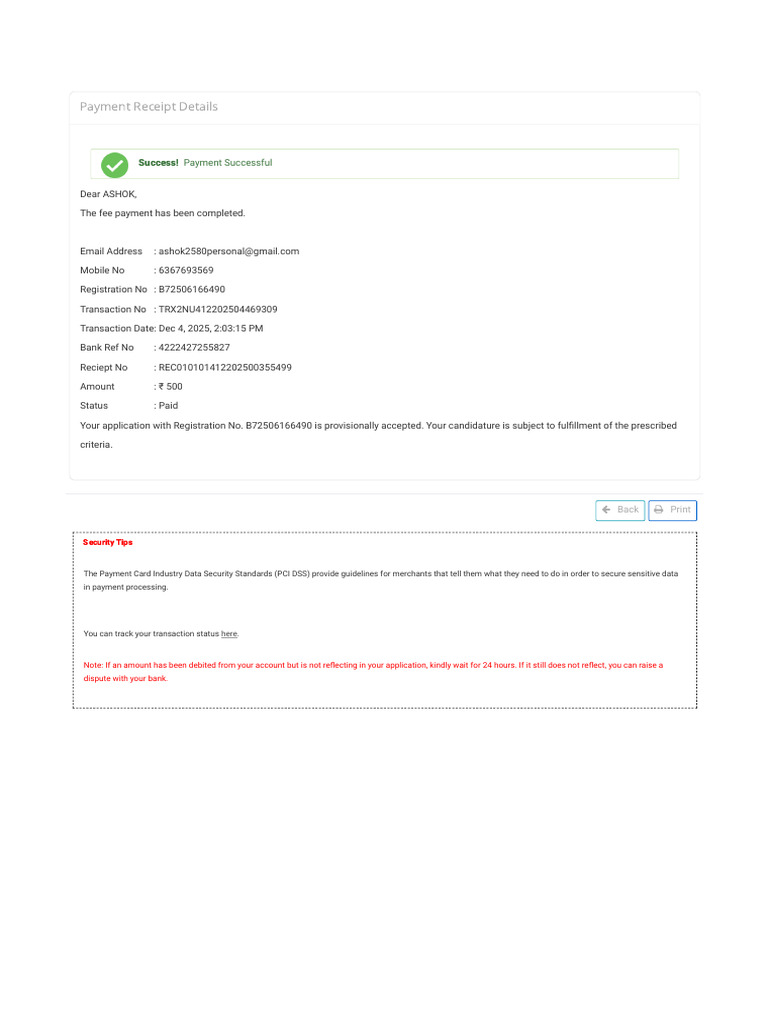 Payment Receipt for Registration B72506166490 | PDF