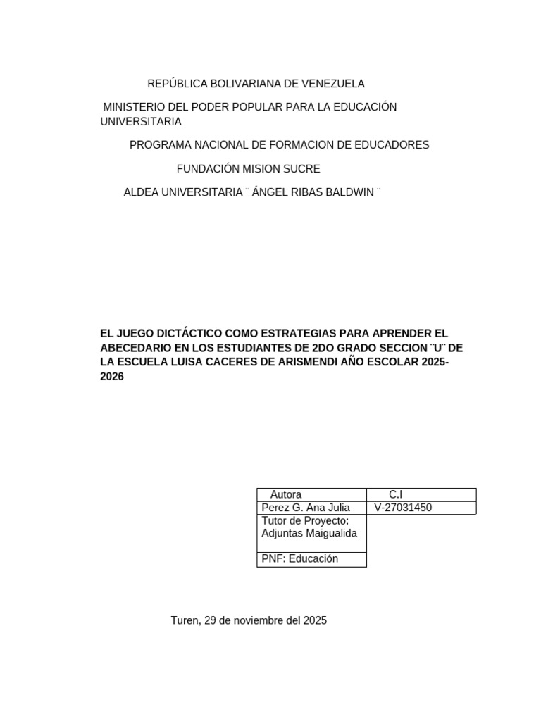 Ana Julia Perez G. Mision sucre | PDF | Aprendizaje | Pensamiento